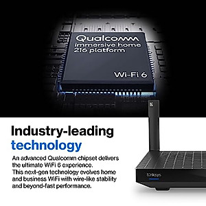 Linksys MR20EC | Dual-Band Mesh WIFI 6 Router | 3.0 (AX3000) Speeds | Connect 25+ Devices | 2,000 Sq Ft Coverage | 18 Month Warranty