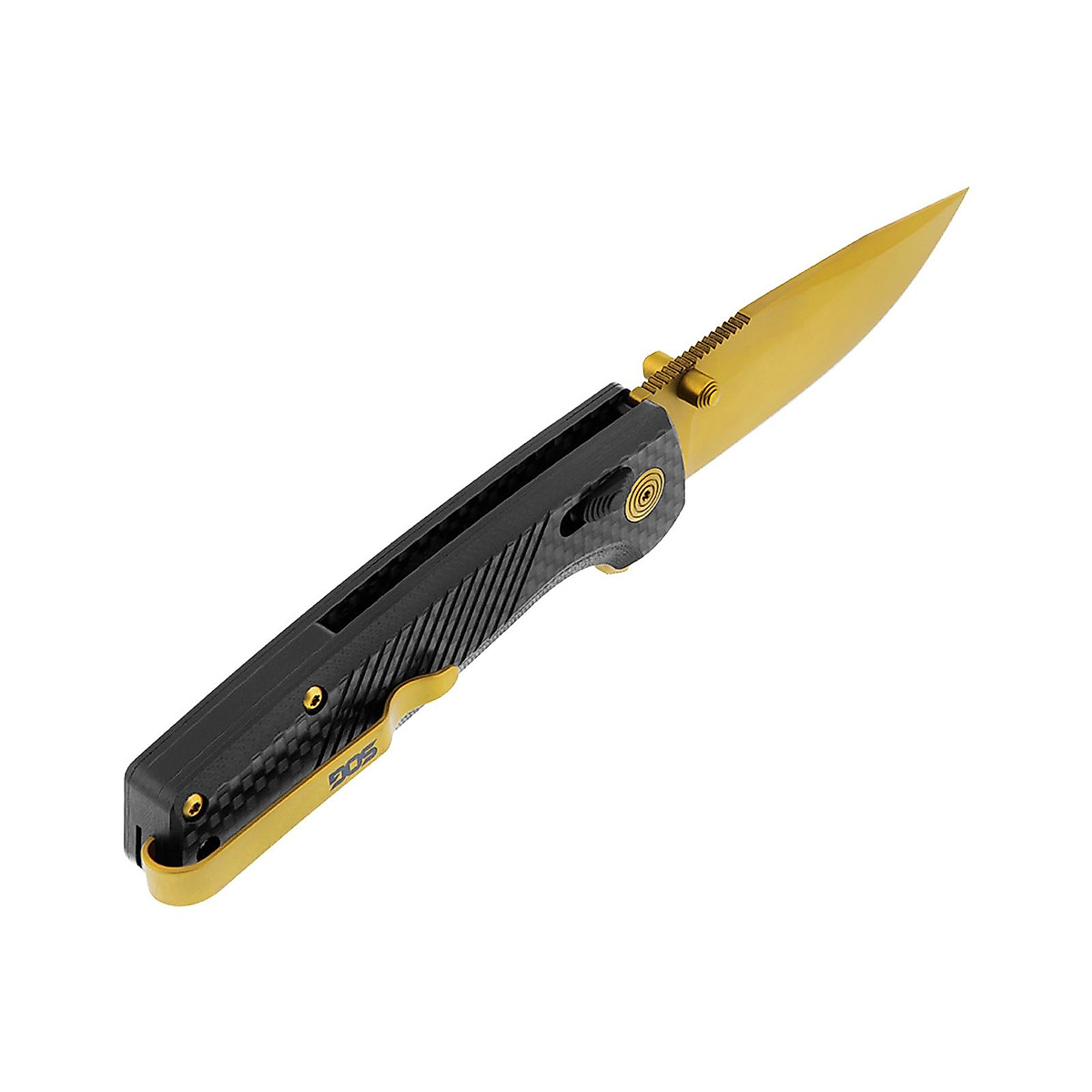 SOG Terminus XR LTE Lightweight Everyday Carry Folding Knives with Pocket Clip| Cryo CPM S35VN Steel | XR Locking Mechanism, Carbon/Gold
