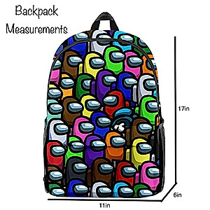 Among us Game Backpack 3D Printed For Kids School Bags Resistant Book Bags for Boys and Girls Daypack (Multicolor 1)