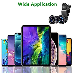 Upgraded 3 in 1 Phone Lens kit-210° Fisheye Lens + Macro Lens + 120° Wide Angle Lens with Clip, Cell Phone Lens, anamorphic Lens, Funny Pictures Compatible with iPhone, Smartphones, Gifts Ideal