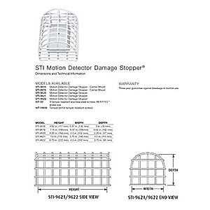 Safety Technology International, Inc. STI-9621 Motion Detector Damage Stopper Steel Wire Cage for PIRs, Approx. 7" x 5.75" x 4.5"