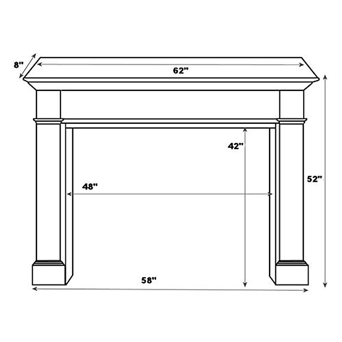 Pearl Mantels 520-48 Berkley Paint Grade Fireplace Mantel, 48-Inch, White, 48 Inch