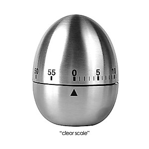 Jayron JR-WG015 Egg Kitchen Timer Stainless Steel Mechanical Rotating Alarm 60 Minutes Count Down Timer for Cooking Learning