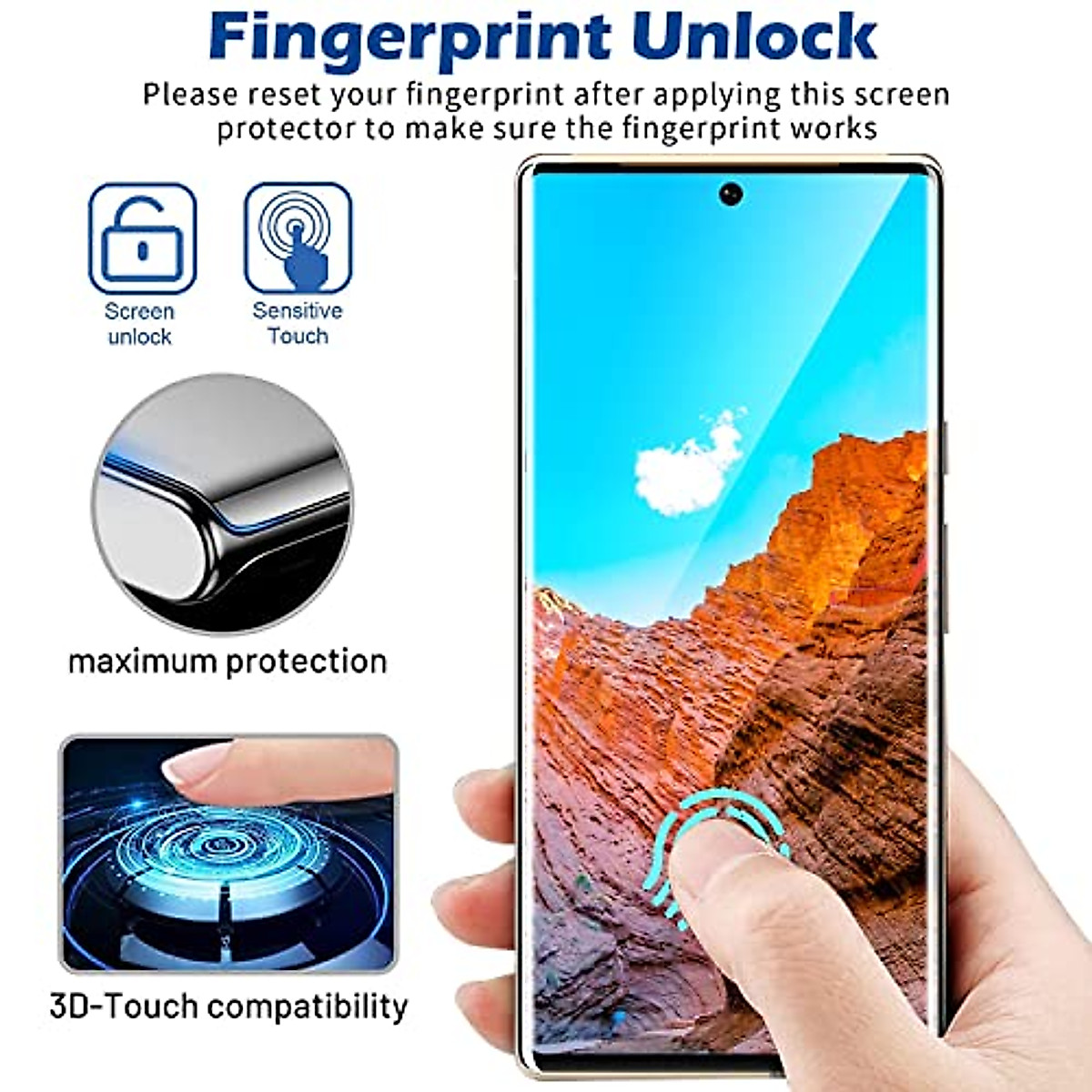 [2+2 Pack] for Google Pixel 7 Pro Screen Protector, 9H Tempered Glass, Ultrasonic Fingerprint Compatible, 3D Curved, HD Clear Scratch Resistant for Google Pixel 7 Pro 5G Glass Screen Protector