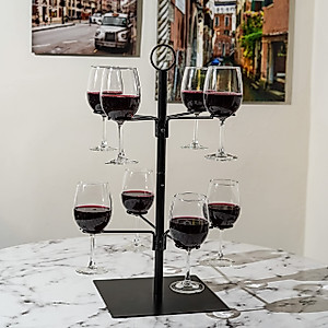 Tree Bar Cocktail Tree Stand, Black Metal Display Stand For Wine, Champagne, Cocktails, and Shot Glasses at Weddings, Parties, and Brunch - 8 holders, 2 ft tall…