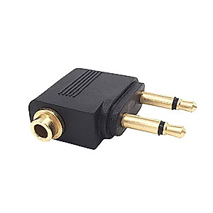 Valefod 4-Pack Airline Airplane Flight Adapters for Headphones, Golden Plated 3.5mm Jack