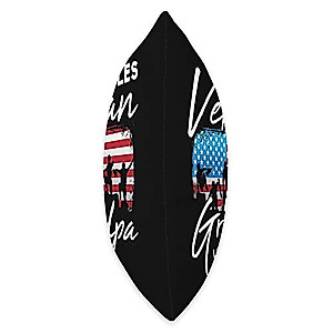 VepaDesigns Veteran Cloth Father Gifts Veteran Grandpa American Flag Two Titles Grandfather Gifts Throw Pillow, 16x16, Multicolor