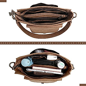 Womens Leather Purse Hair on Hide Handbag Concealed Carry Shoulder Bag Brown TR128G-918BR