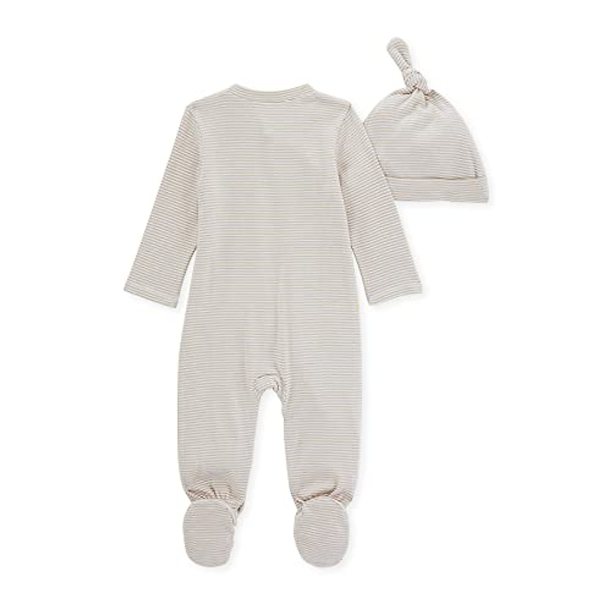 Burt's Bees Baby Baby Boys' Romper Jumpsuit, 100% Organic Cotton One-Piece Coverall, Fossil Micro Stripe, Newborn