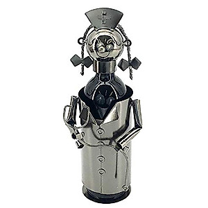 Bellaa 20836 Metal Wine Bottle Holder, Nurse Gifts, On Duty Doctor Surgeons Medical Physicians Medics Caregivers Figurine Statues American Heroes Gift 13 Inch