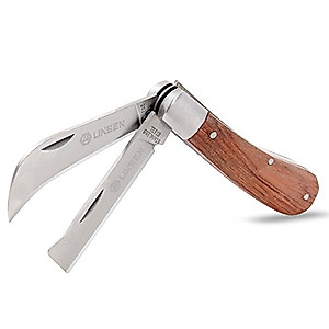 Pruning Knife, Double blade Grafting knife, Stainless Steel Garden Budding Knife, Linsen-outdoors Folding Pocket Knife For Grafting Multi Cutting Tool, Weed Bushes Branches Mushroom Diggig Knife