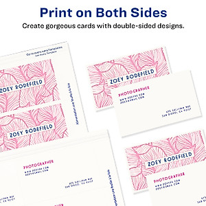 Avery Clean Edge Printable Business Cards with Sure Feed Technology, 2" x 3.5", White, 2,000 Blank Cards for Laser Printers (5870)