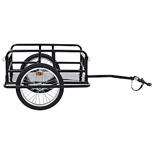 Festnight Bike Cargo Trailer 51.2"x28.7"x19.7" Steel Black