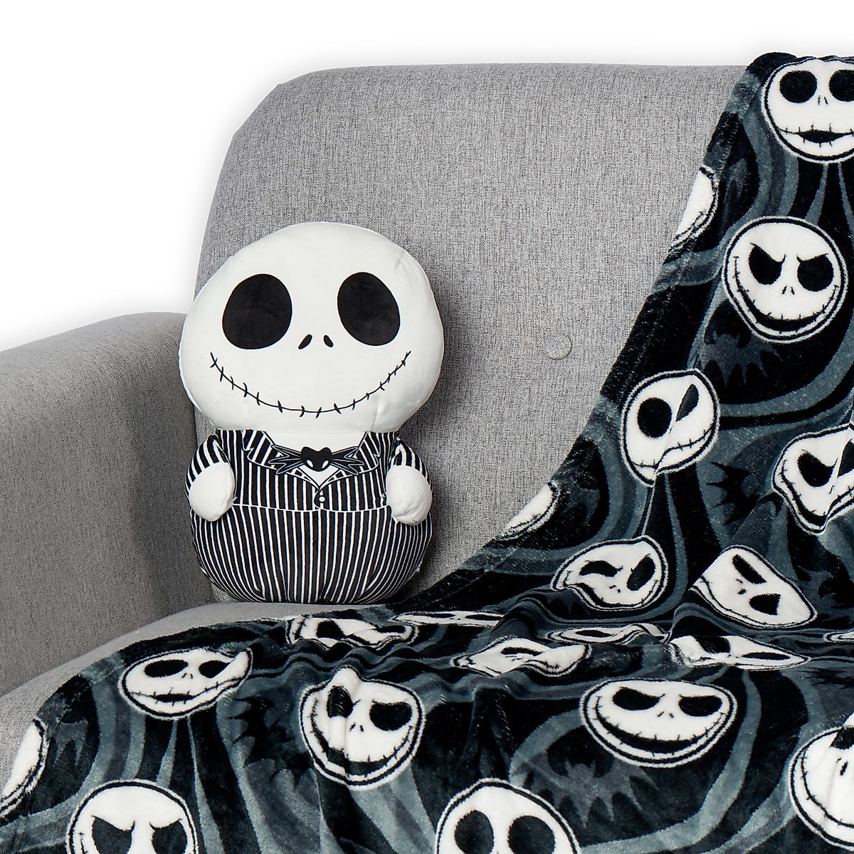 Disney The Nightmare Before Christmas, Swirly Nightmare, Silk Touch Throw and Hugger Set, 50 x 60 Inches