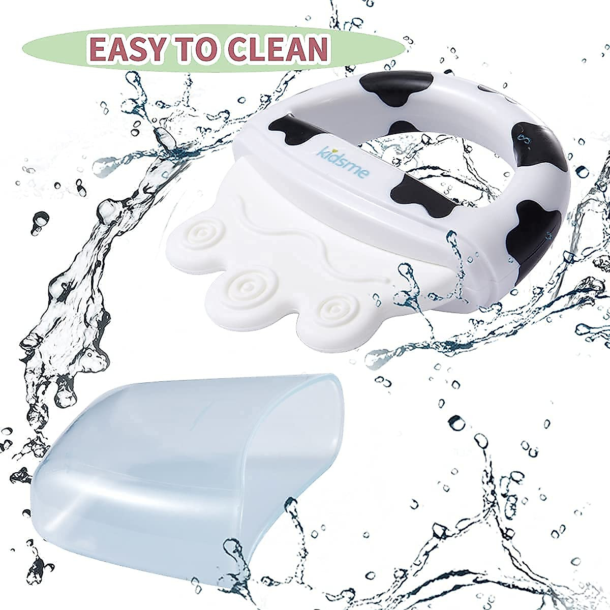 Kidsme Cooling Teething Rings for Babies, Baby Teether for Babies 0-6 Months, BPA-Free Silicone Baby Teething Toys for Breastmilk, Smoothies, Water, Purees, Juice & More