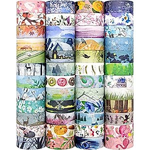 48 Rolls Washi Tape Set,Decorative Masking Adhesive Tape for DIY Crafts and Gift Wrapping,Beautify Bullet Journals ,Planners by KOVANO