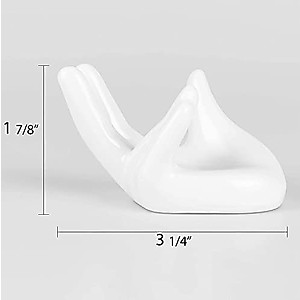 Dingq 2 Pack Air Plant Holder,Hand Shape Stand,Cute Levitating Plant Container,Pot Tillandsia Planter for Home Decoration, White (fZa500116)