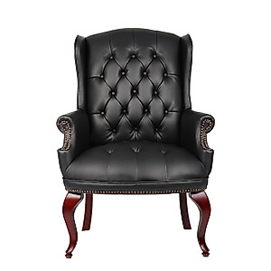 Boss Office Products Wingback Traditional Guest Chair in Black