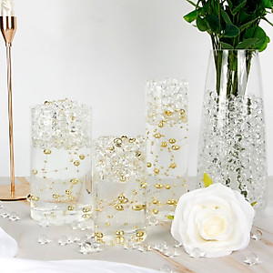 BYMORE 60000 Clear Water Gel Jelly Beads,Vase Fillers for Floating Pearls, Floating Candle Making, Wedding Centerpiece, Thanksgiving Day Christmas New Year Decoration Floral Arrangement (Transparent)