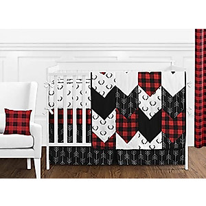 Sweet Jojo Designs Woodland Buffalo Plaid Baby Kid Clothes Laundry Hamper - Red and Black Rustic Country Lumberjack