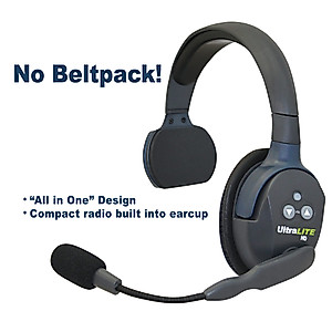 EARTEC UL3S Ultralite-HD 3-Person Full Duplex Wireless Intercom Headset Communication System, Single Ear Headsets, Up to 1000ft Range, U.S. Company
