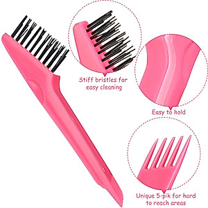 2 Pieces Hair Brush Cleaner Tool 2-in-1 Hair Brush Cleaning Tool Hair Brush Remover Rake for Removing Hair Dust Mini Wet Hair Comb for Removing Dirt Home Salon Use