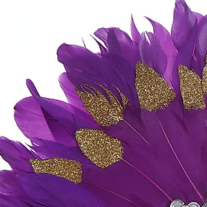 Veo's Fan African Custom Bride Wedding Feather Hand Fan DIY Handmade Lace Fans Luxury Dance Fan Hand Held Photo Props Party Wedding Favors -Feather Fans for Wedding