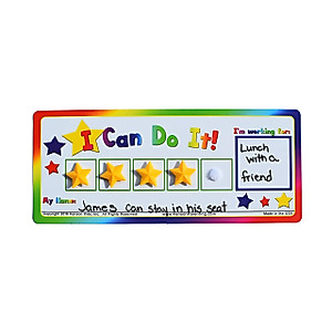 Kenson Kids “I Can Do It!” Token Board. Colorful Magnetic Rewards Chart with Positive-Reinforcement Stars and Customizable Goal Box. Great for Ages 3-10. Measures 5-Inches by 11-Inches