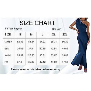 PRETTYGARDEN Womens 2023 Casual One Shoulder Bodycon Maxi Dress Elegant Sleeveless Split Mermaid Party Long Dresses (Navy, XX-Large)