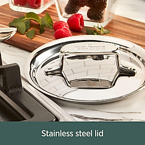 All-Clad Stainless Steel 5-Ply Dishwasher Safe 4 Qt. Essential Pan With Lid