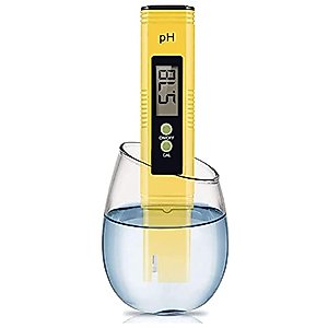 Precise Digital PH Meter, Tester with 0-14 PH Measurement Range for Household Drinking, Pool and Aquarium Water PH Tester Design with ATC Practical (Color : Yellow) Water Quality Detector