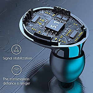 OCUhome True Wireless Earbuds, Bluetooth Headphones, 4Pcs M22 Earphone Bluetooth 5.1 Noise Reduction Mini Wireless Earpieces for Phone Black