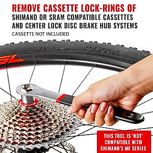 PRO BIKE TOOL Cassette Lock Ring Tool for Shimano & SRAM Cassettes for Bicycle Repair & Maintenance – for Road or Mountain Bikes - Bike Cassette Removal Tool