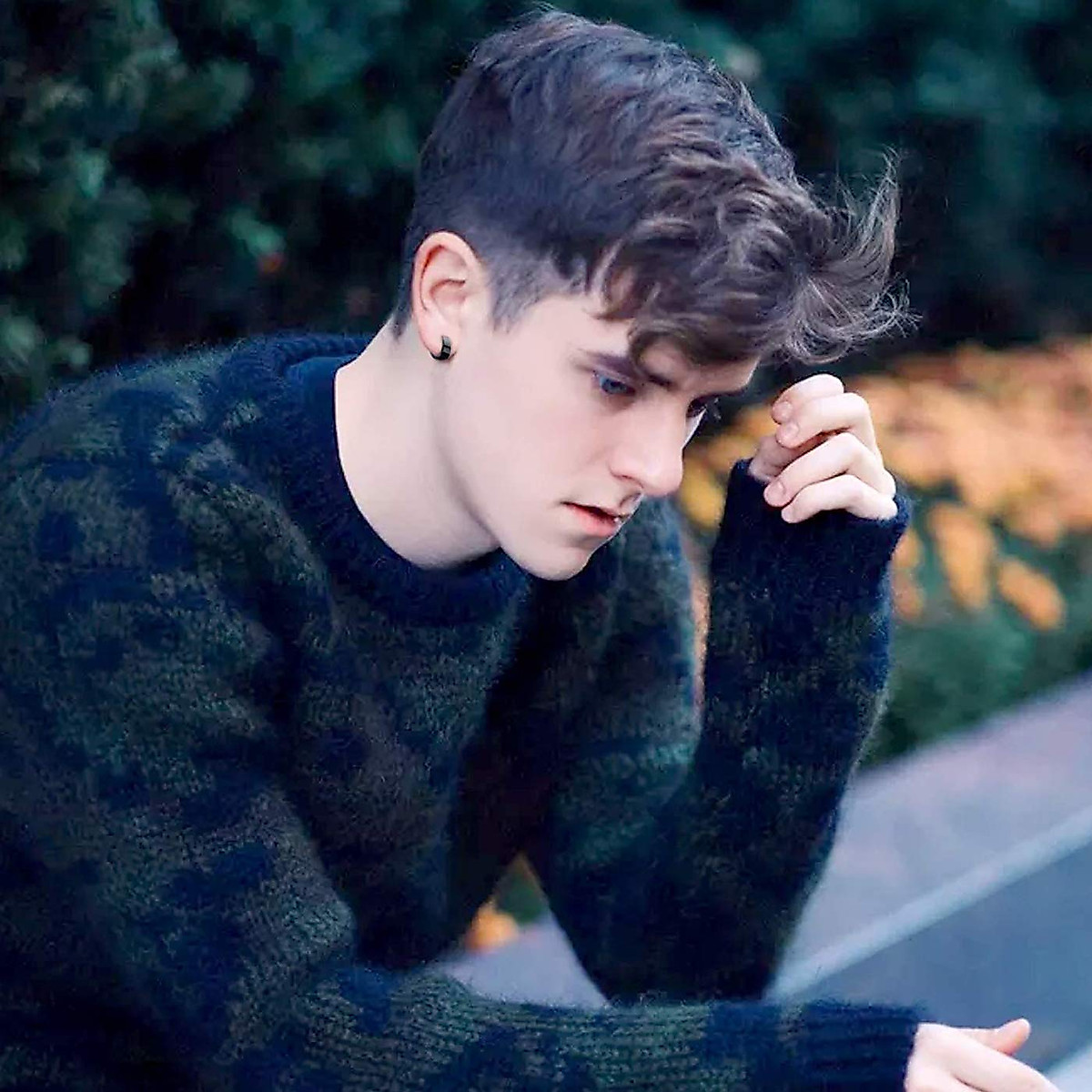 Stainless Steel Hoop Earrings For Men's Women's,Silver/Gold/Black/Blue Hypoallergenic Round Huggie Earrings,Fashion Punk Earrings Piercing Jewelry,Simple Stylish Loop Earring,Gift for Him Her Birthday