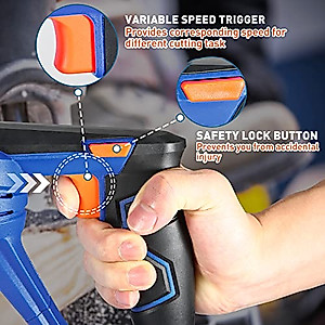 SORAKO Cordless Reciprocating Saw, 20V MAX Battery Power Saw,4.0Ah Battery and Charger, 0-3000 SPM Variable Speed, Battery Powered Saw, 2 Saw Blades for Wood/Metal/PVC