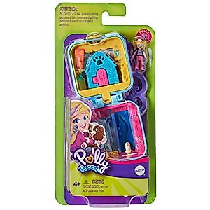 Polly Pocket Pet Center Compact with Removable Doghouse, Surprise Reveals, Photo Customization, Micro Doll with 5 Movable Joints, Great Gift for Ages 4 Years Old & Up