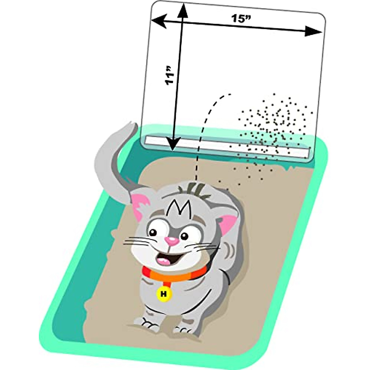 Cat Litter Box Pee Shield - 3 Pack - The Original - Helps Prevent Litter Scatter and Urine from Going Outside of The Litter Box. Wipe Clean in Place or Remove for Cleaning and reattach.