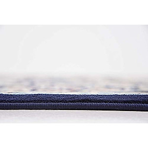 Unique Loom Narenj Collection Area Rug - Liverpool (10'Round, Navy Blue/ Beige)