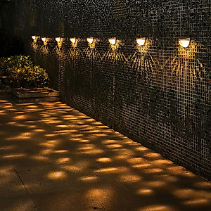 ZHUANYIYI 2 Pieces, Outdoor Solar Light and Shadow Wall Lamp, Garden Fence Step Pavement Waterproof Lighting, Home Garden Landscape Decoration Lamp