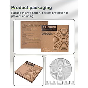 Arinbeb Foam Corner Protector Edge and Corner Guard, with 19 feet Length Foam Safety Bumpers, Baby Proofing Safety Table Corner Protectors - White
