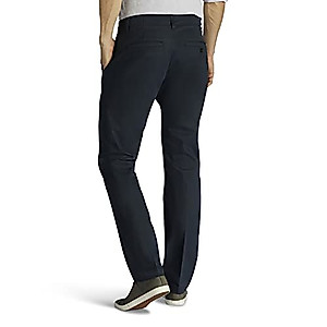 Lee Men's Extreme Motion Flat Front Slim Straight Pant Navy 30W x 32L