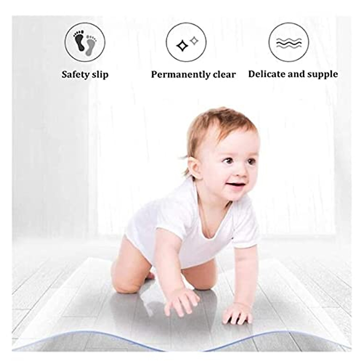 Clear PVC Desk Chair Mat 1.5mm Chair Mat Office Chair Mat, Chair Mat For Floor Protection, Pvc Clear Transparent, Non-Slip Floor/Carpet Protector Mat Scratch Resistant Wear Resistant Indoor,60/80/90/1