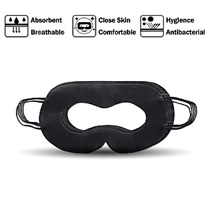 10PCS Set VR Silicone Face Cover Compatible with Oculus Quest 2 Accessories, Sweat-Proof Lightproof Non-Slip Washable Replacement (Blue/Black/Red/White),Len Protector,Disposable Eye Cover