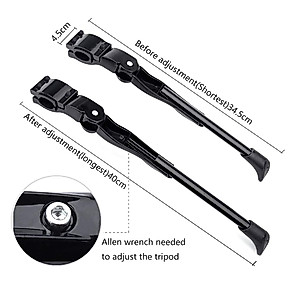 GREUS Universal Bike Kickstand Bicycle Alloy Rear Side Kick Stand Bike Side Support Adjustable Height Bike Stand Mount for 16”-24” 700C Road Bike Mountain Bike BMX Kids Bike Adult Bike