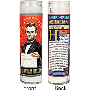 Abraham Lincoln Secular Saint Candle - 8.5 Inch Tall Glass Prayer Votive - Made in The USA
