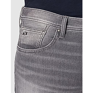 A|X Armani Exchange Men's 5 Pocket Light Slim Jeans, Grey Denim, 36R