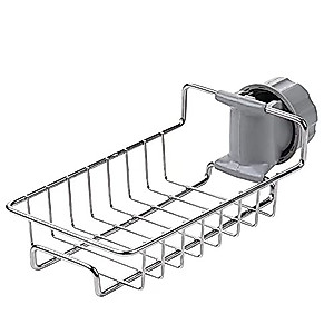 Livable Cloud Stainless Steel Faucet Rack, Hanging Type, Suitable for Kitchen Sink, Bathroom Sink Storage Rack, can be Placed Sponge, soap, Shampoo, Shower Gel, 6.9×5×1.3