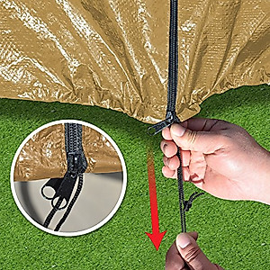 BenefitUSA 3 Triple Seater Hammock Swing Cover Outdoor Furniture Porch Protective Protector (Tan)