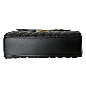 Michael Kors Small Rose Quilted Leather Shoulder Flap Bag Black