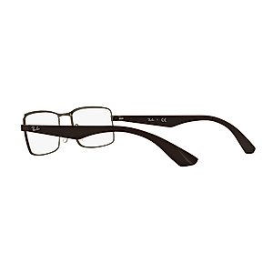 Ray-Ban Men's RX6332 Rectangular Prescription Eyewear Frames, Matte Gunmetal, 55mm